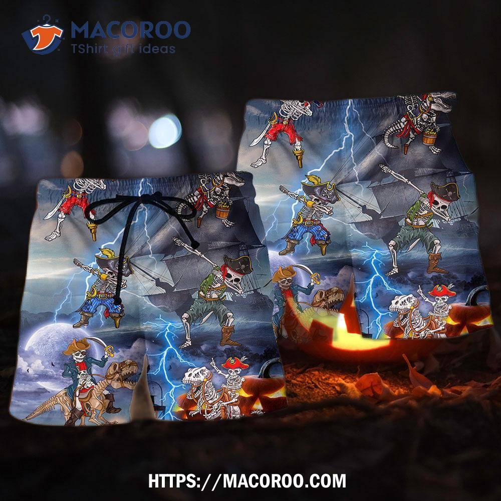 Halloween Pirate Skeleton Scary Hawaii Shorts