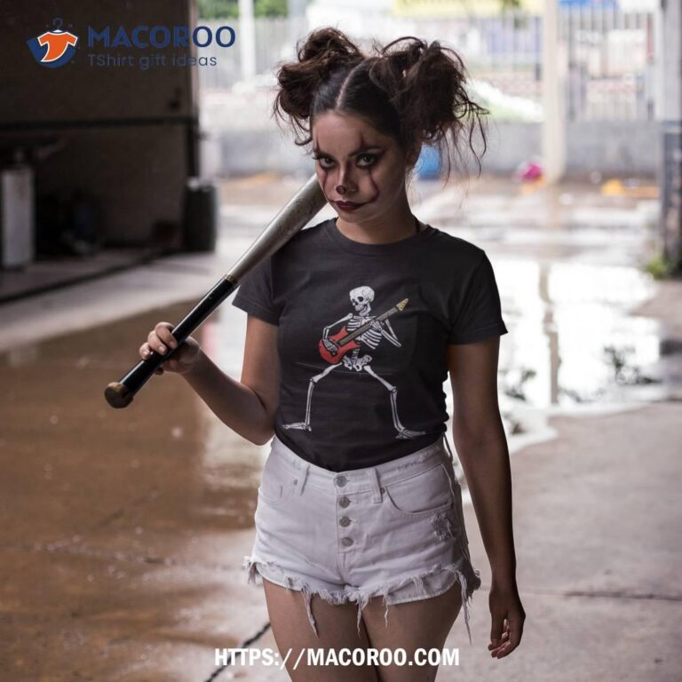 Halloween Skeleton Rocker Guitar Punk Rock Costume Shirt, Sugar Skull ...