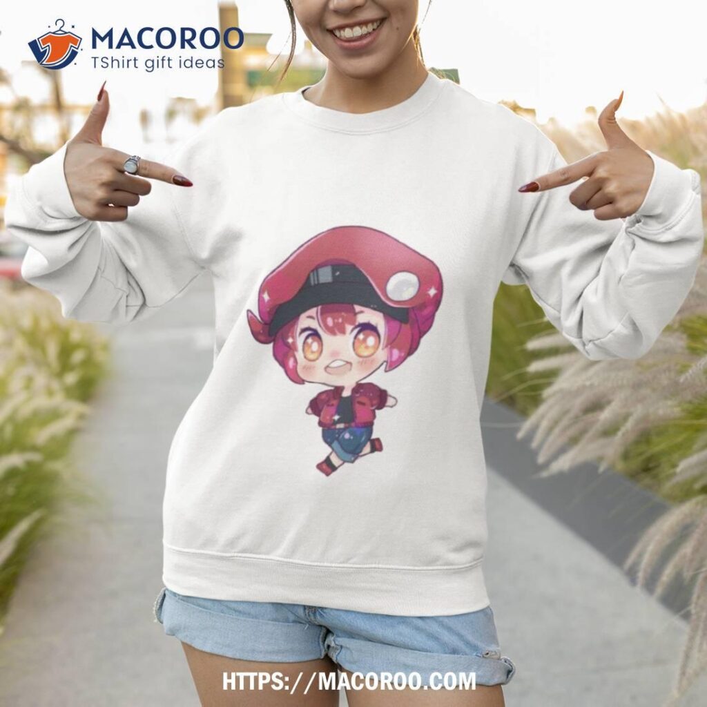 Red Blood Cell Anime Chibi Cells At Work Shirt